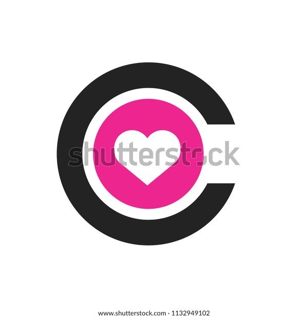 Letter C Heart Logo Template Icon Stock Vector (Royalty Free ...