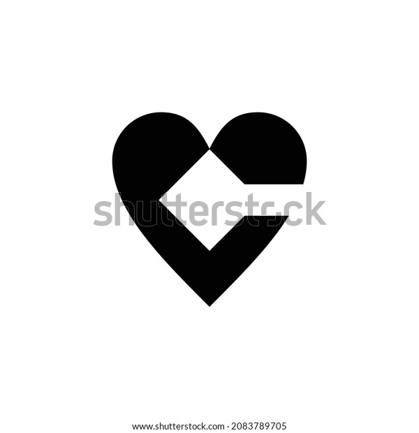 Letter C Initial Heart Love Shape Stock Vector (Royalty Free ...