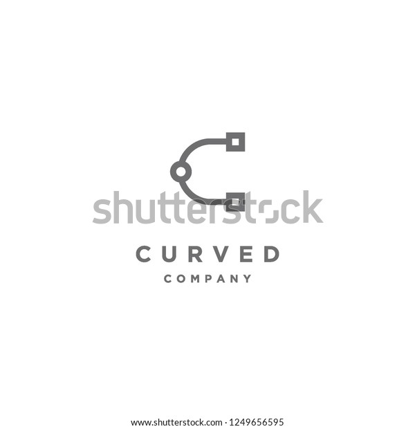 Letter C Initial Lettermark Curved Logo Stock Vector (Royalty Free ...