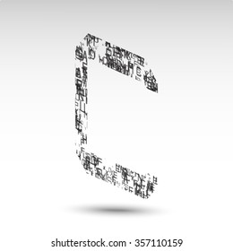 Letter C Latin Alphabet Vector Illustration Stock Vector (Royalty Free ...