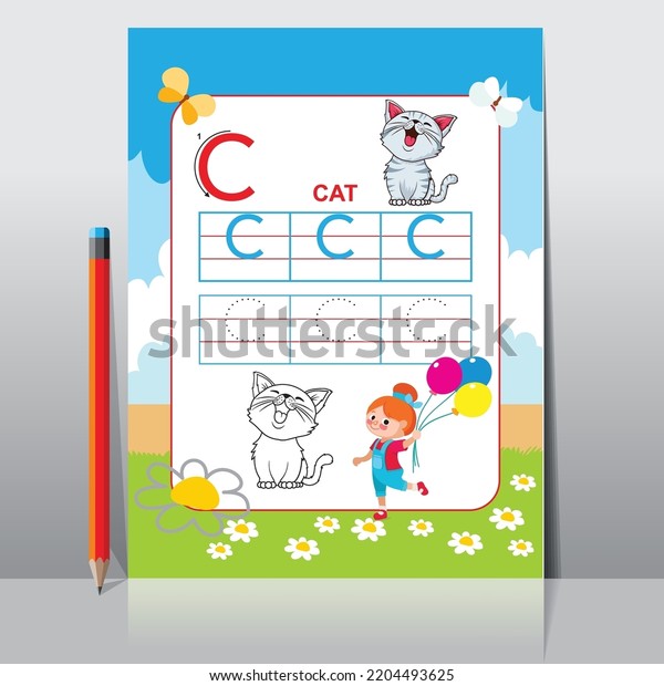 Letter C Learning Kids Alphabet Activity Stock Vector (Royalty Free ...