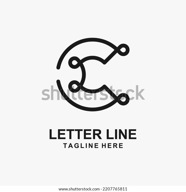 Letter C Line Logo Design Stock Vector (Royalty Free) 2207765811 ...