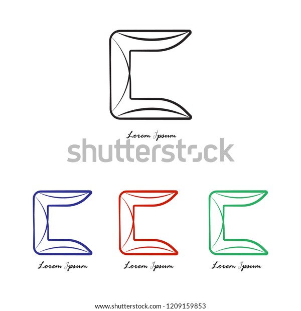 Letter C Line Vector Illustration Stock Vector (Royalty Free ...