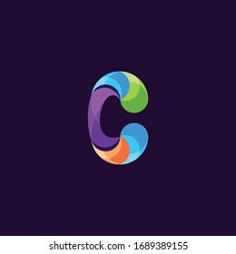 Initial Lowercase Letter C Curve Rounded Stock Vector (Royalty Free ...