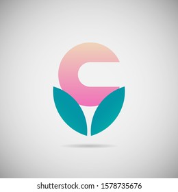 Letter C Logo Flower Simple Elegant Stock Vector (Royalty Free ...