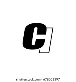 Letter C Logo Overlapping Black Negative Stock Vector (Royalty Free ...
