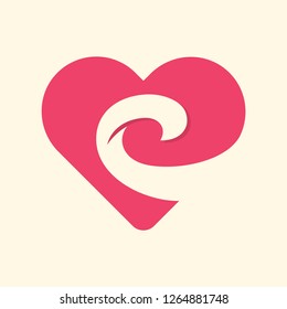 Letter C Love Logo Stock Vector (Royalty Free) 1264881748 | Shutterstock