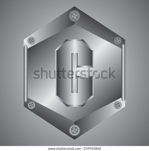 Letter C Metal Stock Vector (Royalty Free) 159945866 | Shutterstock