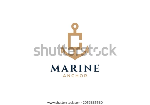 Letter C Monogram Anchor Logotype Logo Stock Vector (Royalty Free ...