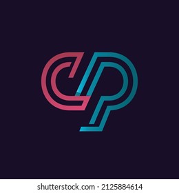 Letter C P Logo Design Stock Vector (Royalty Free) 2125884614 ...