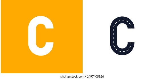 Letter C Road Font Typography Vector Stock Vector (Royalty Free ...