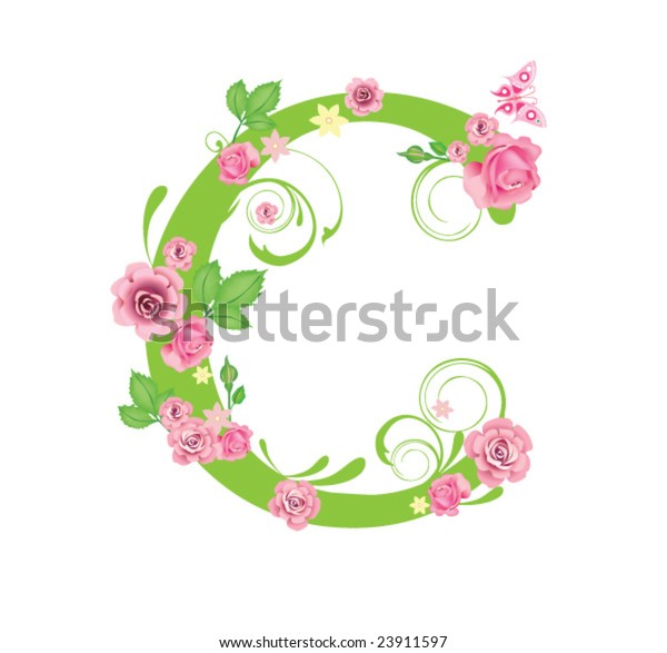 Letter C Roses Design Stock Vector (Royalty Free) 23911597 | Shutterstock
