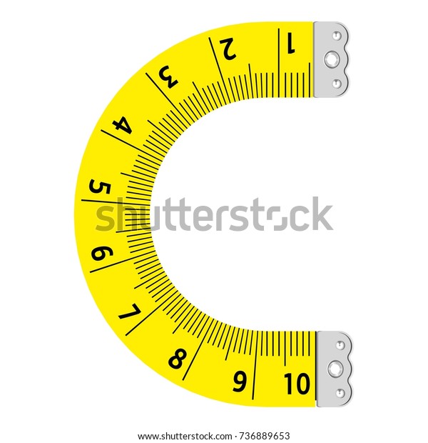 Letter C Ruler Icon Cartoon Illustration Stock Vector (Royalty Free ...
