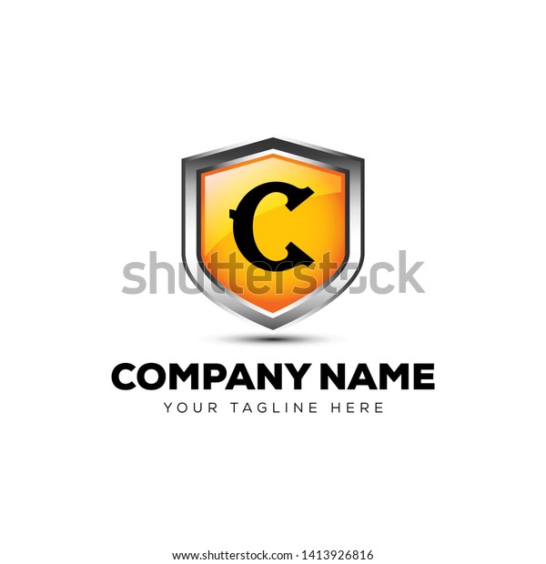 Letter C Shield 3d Modern Logo Stock Vector (Royalty Free) 1413926816 ...