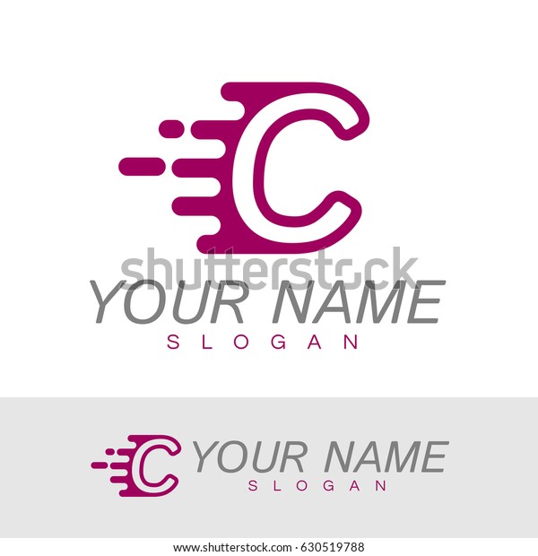 Letter C Speed Logo Design Template Stock Vector (Royalty Free ...