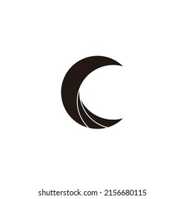 Letter C Three Crescent Moon Geometric Stock Vector (Royalty Free ...