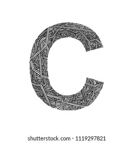 Hand Drawn Letter C Floral Decorative: เวกเตอร์สต็อก (ปลอดค่าลิขสิทธิ์ ...