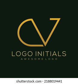 Letter C V Luxury Logo Template Stock Vector (Royalty Free) 2188019441 ...