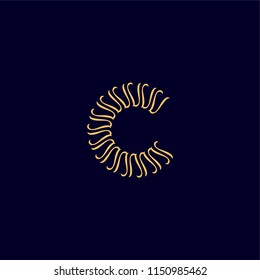 Letter C Vector Line Logo Design Stock Vector (Royalty Free) 1150985462 ...