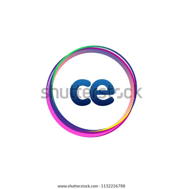 Letter Ce Logo Colorful Circle Letter Stock Vector (Royalty Free ...
