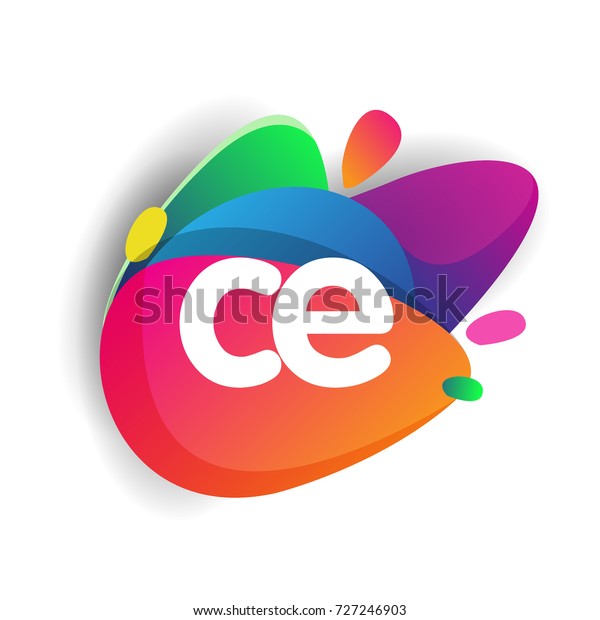 Letter Ce Logo Colorful Splash Background Stock Vector (Royalty Free ...