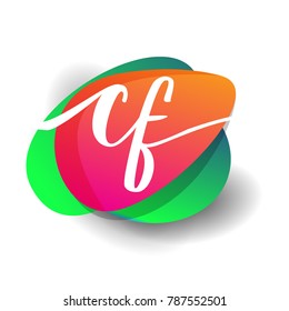 Letter Cf Logo Colorful Splash Background Stock Vector (Royalty Free ...
