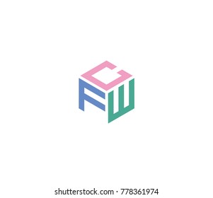 Letter Cfw Logo Template Three Letter Stock Vector (Royalty Free ...