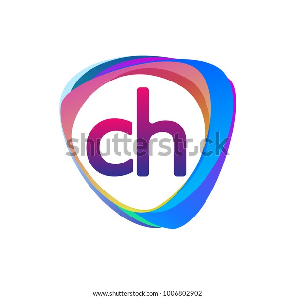 Letter Ch Logo Colorful Splash Background Stock Vector (Royalty Free ...