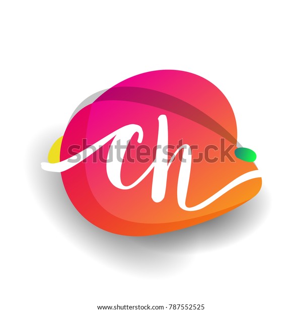 Letter Ch Logo Colorful Splash Background Stock Vector (Royalty Free ...