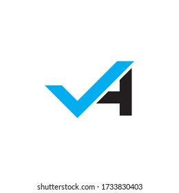Letter Checkmark Tick Logo Monogram Stock Vector (Royalty Free ...