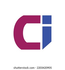 Letter Ci Logo Design Template Alphabet Stock Vector (Royalty Free ...