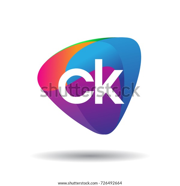 Letter Ck Logo Colorful Splash Background Stock Vector (Royalty Free ...