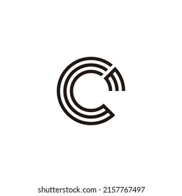 Letter Cm Circle Lines Geometric Symbol Stock Vector (Royalty Free ...