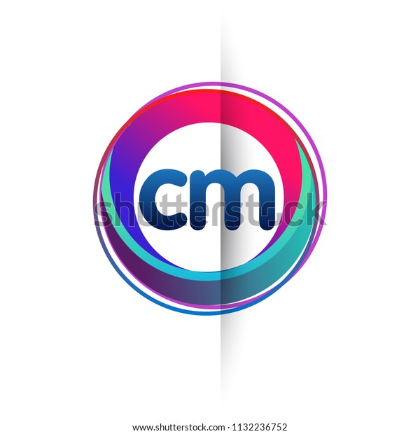 Letter Cm Logo Colorful Circle Letter Stock Vector (Royalty Free ...