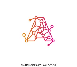 Letter Connected Circle Network Logo Design Stock Vector (Royalty Free ...