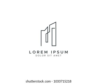Letter Construction Building Artline Logo Template Stock Vector ...