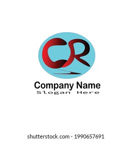Letter Cr Logo On White Background Stock Vector (Royalty Free ...