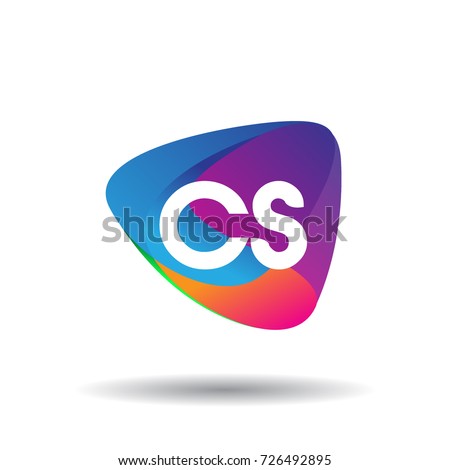 Letter CS Logo Colorful Splash Background Stock Vector (Royalty Free ...