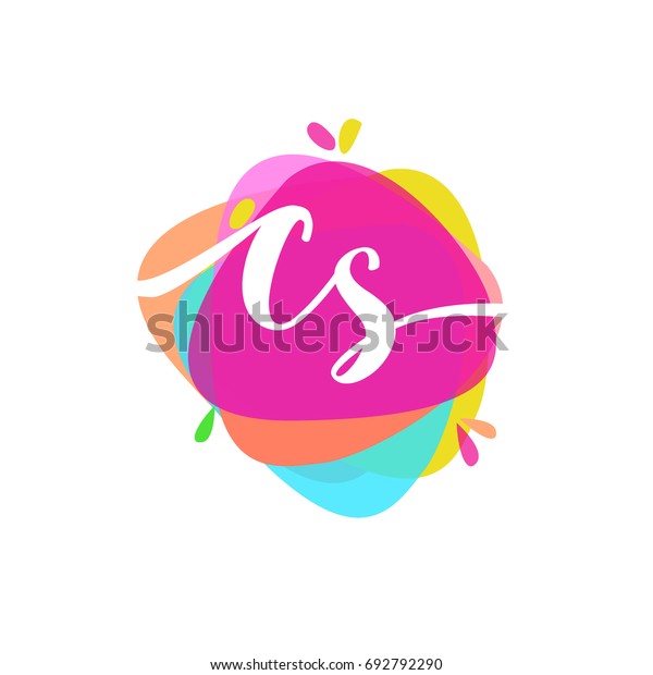 Letter Cs Logo Colorful Splash Background Stock Vector (Royalty Free ...
