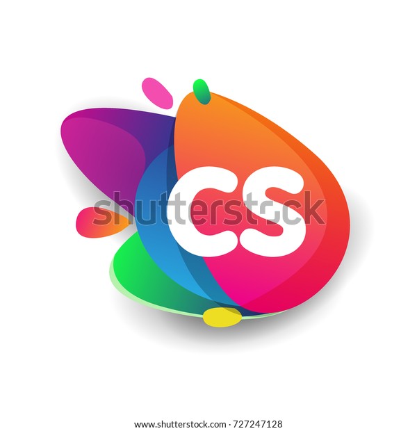 Letter Cs Logo Colorful Splash Background Stock Vector (Royalty Free ...