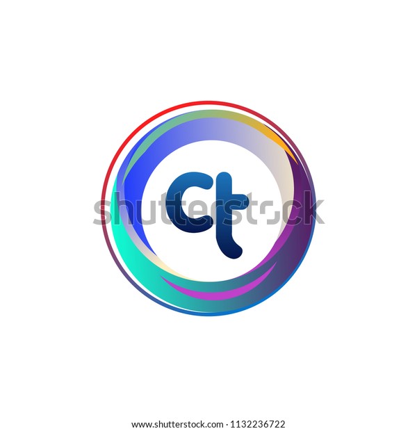 Letter Ct Logo Colorful Circle Letter Stock Vector (Royalty Free ...
