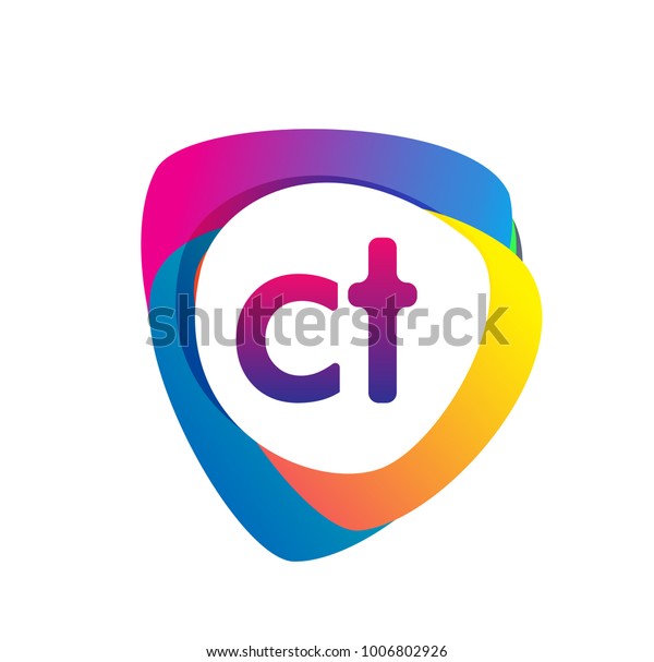 Letter Ct Logo Colorful Splash Background Stock Vector (Royalty Free ...