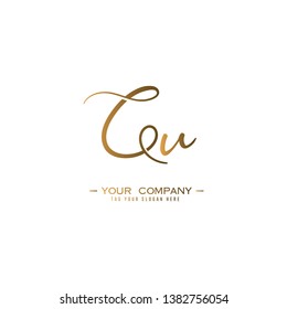 Letter Cu Logo Initial Letter Design Stock Vector (Royalty Free ...