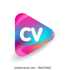 Letter Cv Logo Triangle Shape Colorful Stock Vector (Royalty Free ...