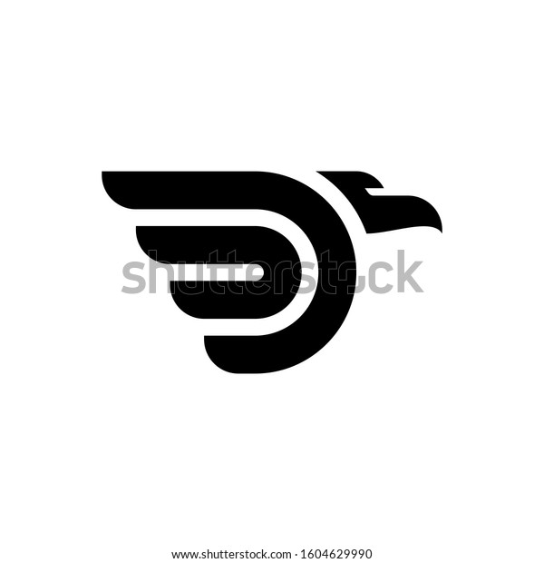 Letter D Bird Wings Stock Vector (Royalty Free) 1604629990