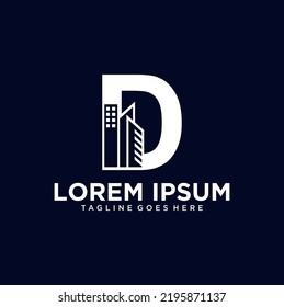 Letter D Building Logo Design Stock Vector (Royalty Free) 2195871137 ...