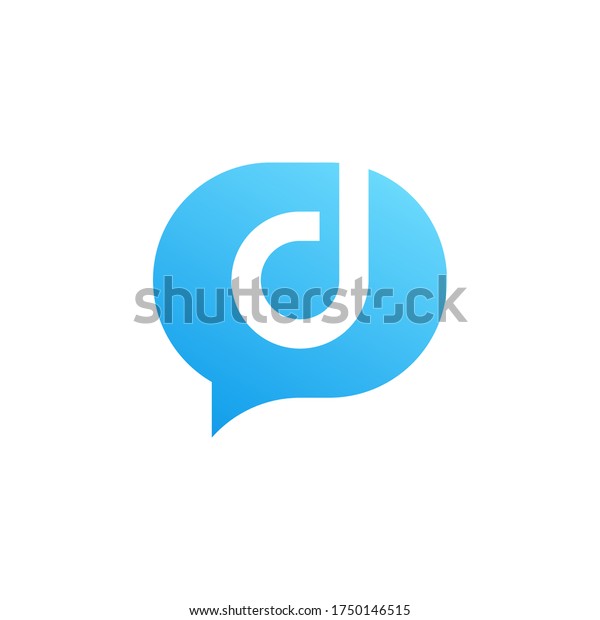 Letter D Chat Communication Logo Stock Vector (Royalty Free) 1750146515 ...