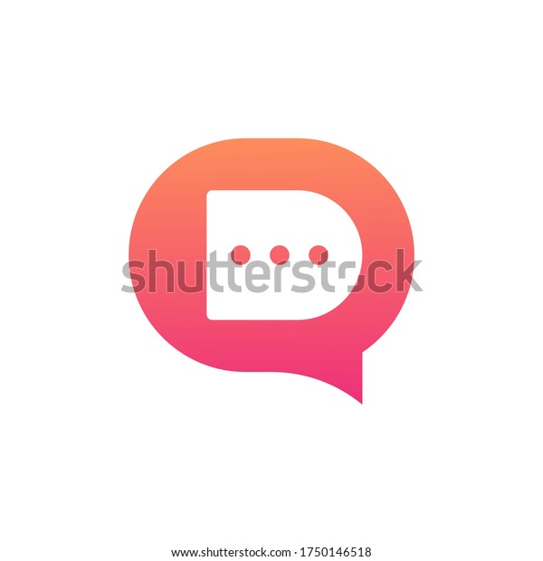 Letter D Chat Communication Logo Icon Stock Vector (Royalty Free ...