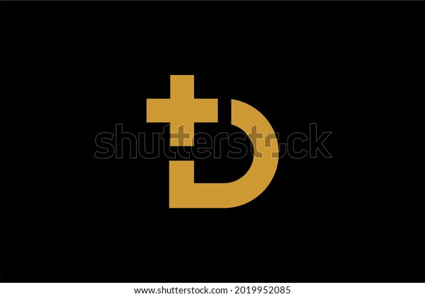 Letter D Cross Logo Design Vector Stock Vector (Royalty Free ...