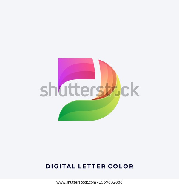 Letter D Digital Media Icon Application Stock Vector (Royalty Free ...